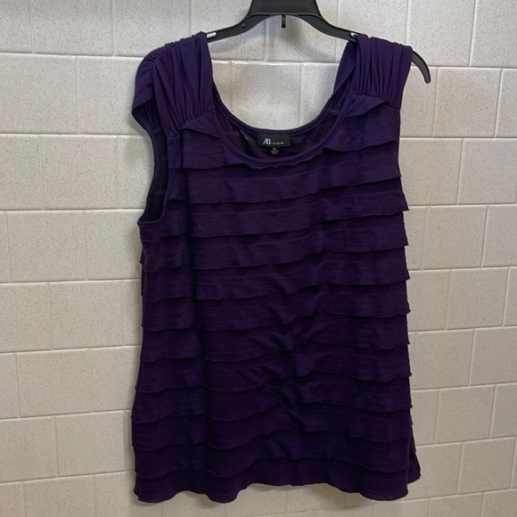 AB Studio | Tops | Ab Studio Xl Sleeveless Tank Top Layered Look Purple ...
